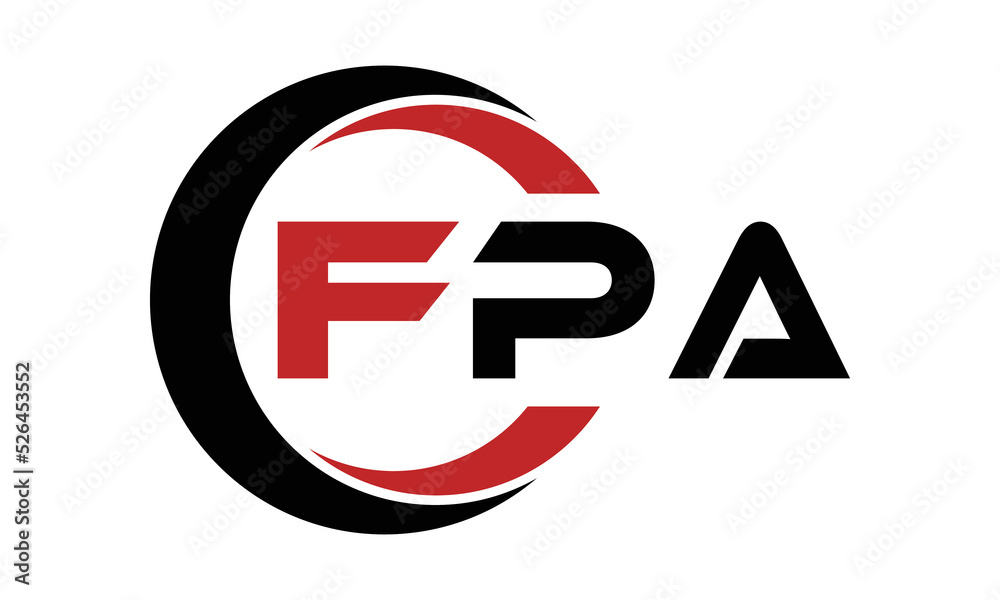 FPA three letter swoosh logo design vector template | monogram logo ...