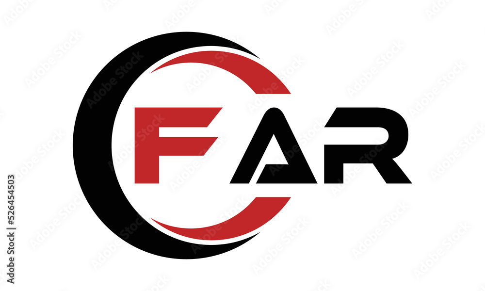 FAR three letter swoosh logo design vector template | monogram logo ...