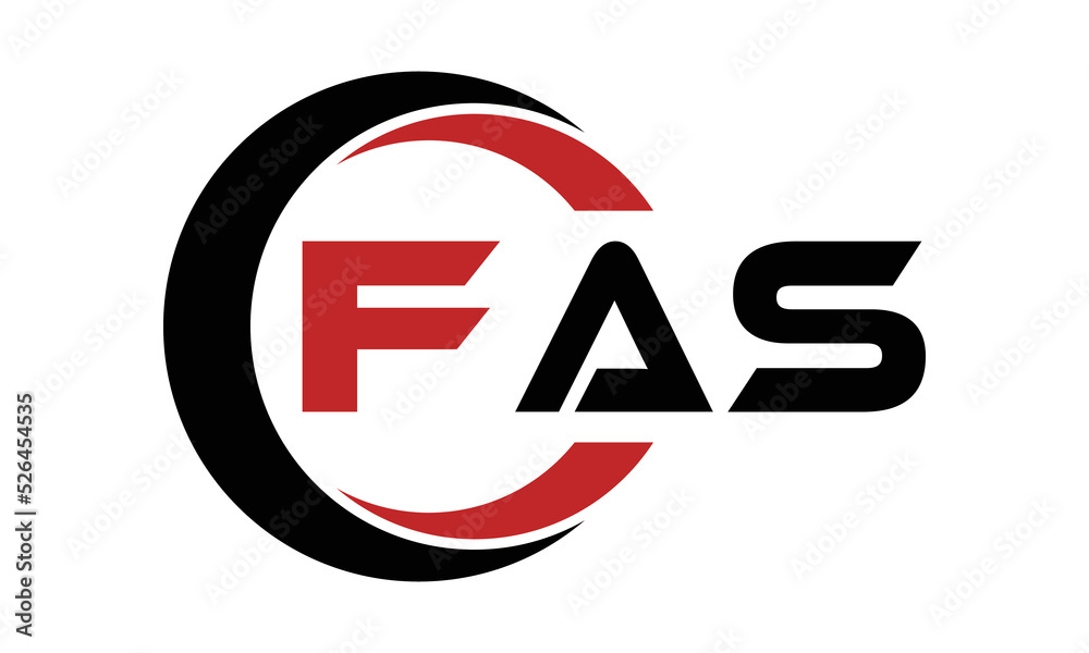 FAS three letter swoosh logo design vector template | monogram logo ...