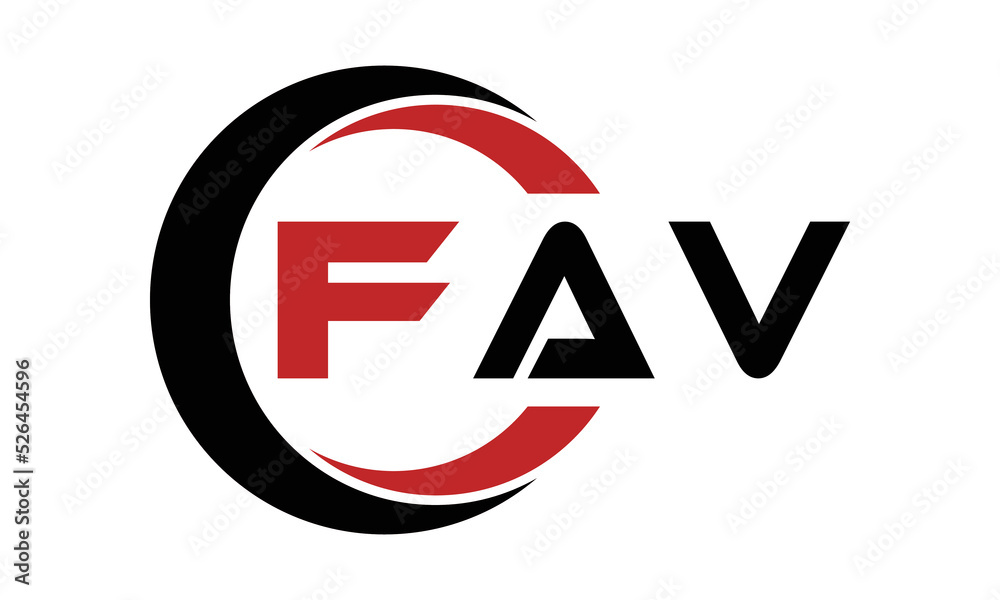 FAV three letter swoosh logo design vector template | monogram logo ...