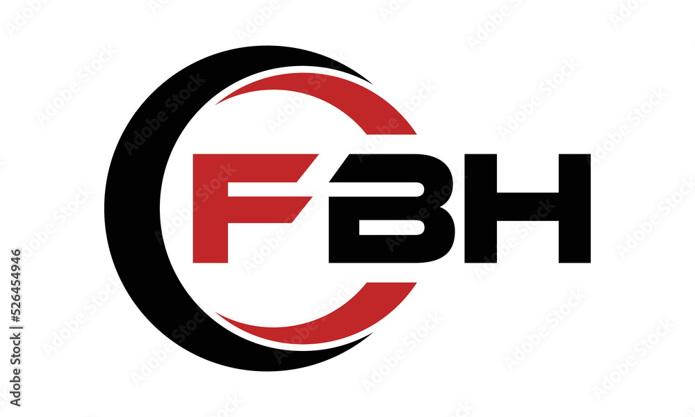 FBH three letter swoosh logo design vector template | monogram logo ...