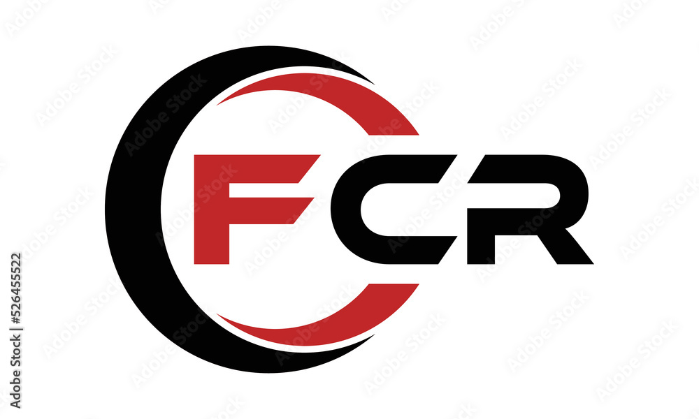 FCR three letter swoosh logo design vector template | monogram logo ...