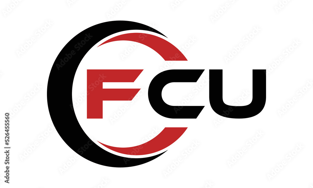 FCU three letter swoosh logo design vector template | monogram logo ...