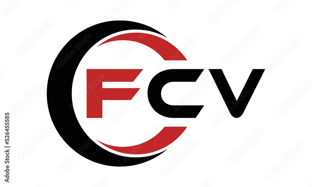 FCV three letter swoosh logo design vector template | monogram logo ...