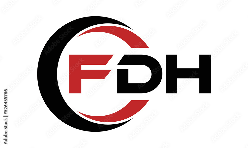 FDH three letter swoosh logo design vector template | monogram logo ...