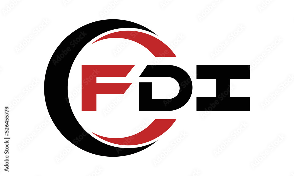 FDI three letter swoosh logo design vector template | monogram logo ...