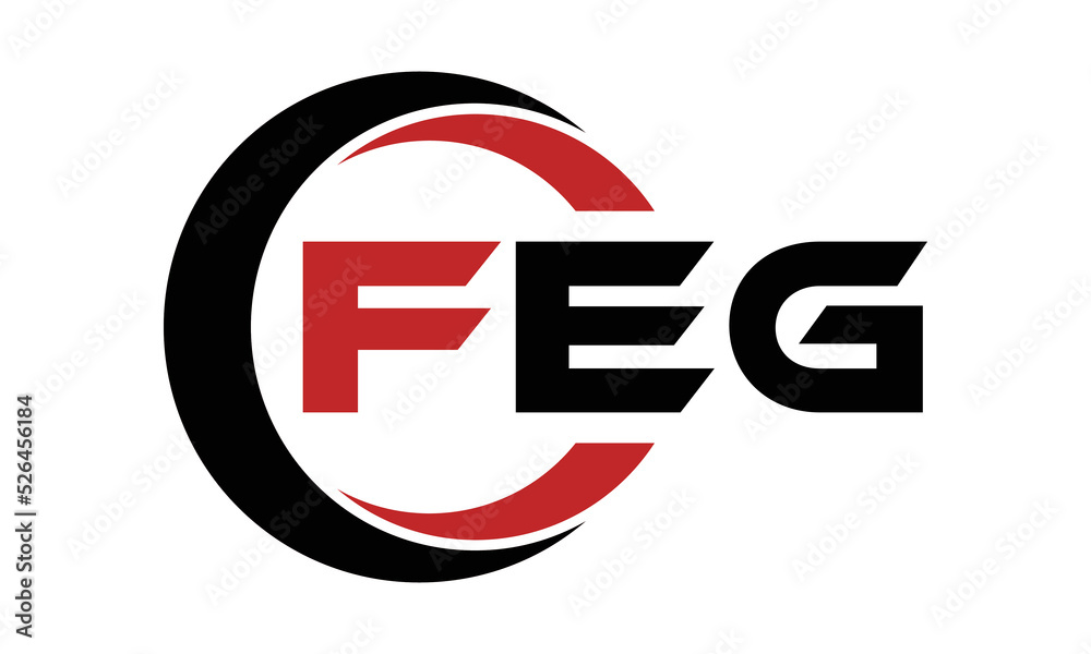 FEG three letter swoosh logo design vector template | monogram logo ...