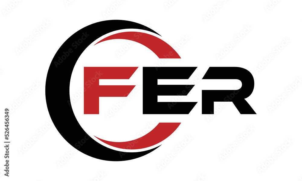 FER three letter swoosh logo design vector template | monogram logo ...