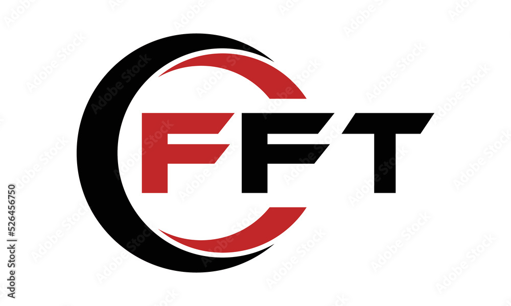 FFT three letter swoosh logo design vector template | monogram logo ...