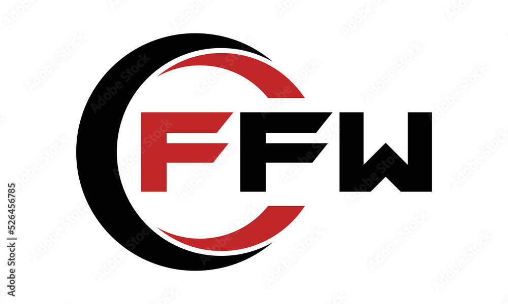 FFW three letter swoosh logo design vector template | monogram logo ...