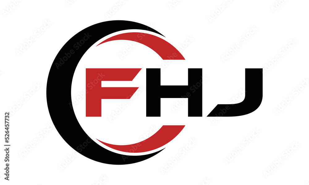 FHJ three letter swoosh logo design vector template | monogram logo ...