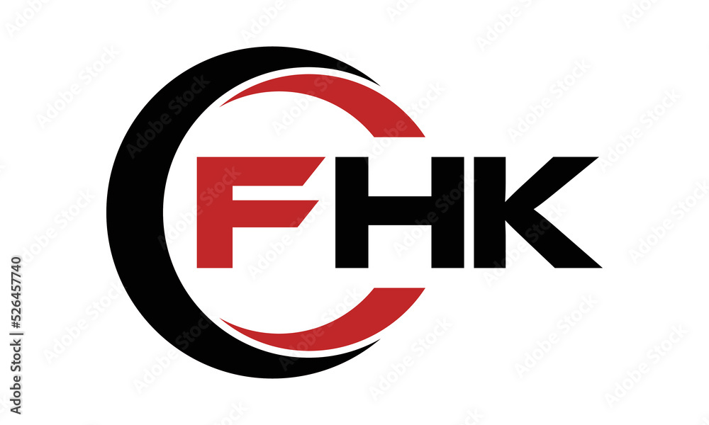 FHK three letter swoosh logo design vector template | monogram logo ...