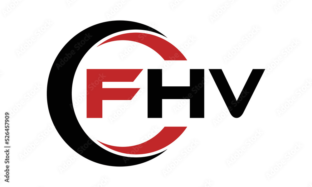 FHV three letter swoosh logo design vector template | monogram logo ...