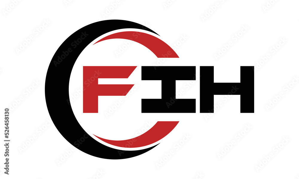 FIH three letter swoosh logo design vector template | monogram logo ...