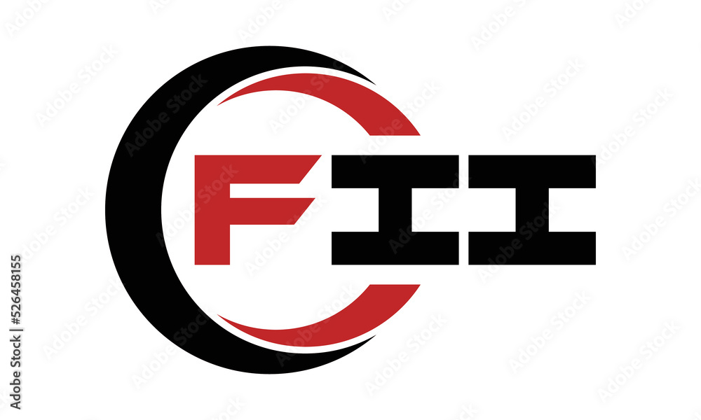 FII three letter swoosh logo design vector template | monogram logo ...