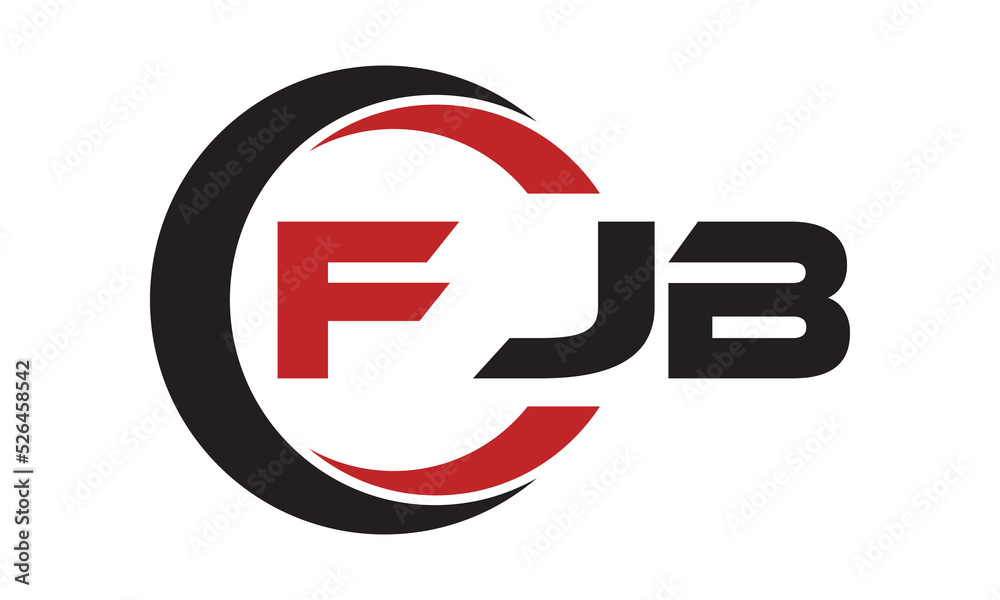 FJB three letter swoosh logo design vector template | monogram logo ...