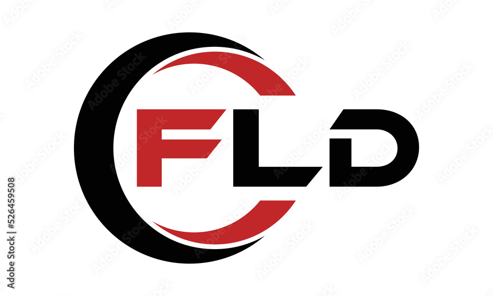 FLD three letter swoosh logo design vector template | monogram logo ...