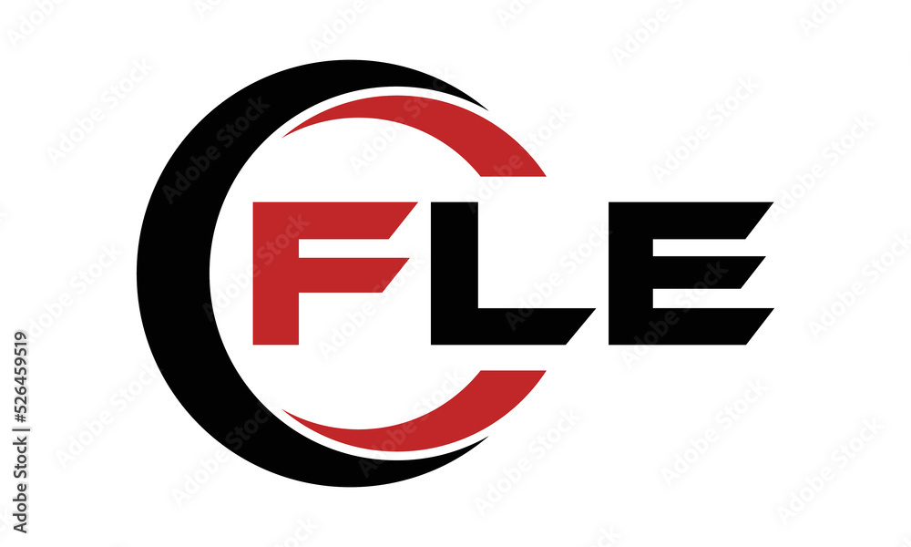 FLE three letter swoosh logo design vector template | monogram logo ...