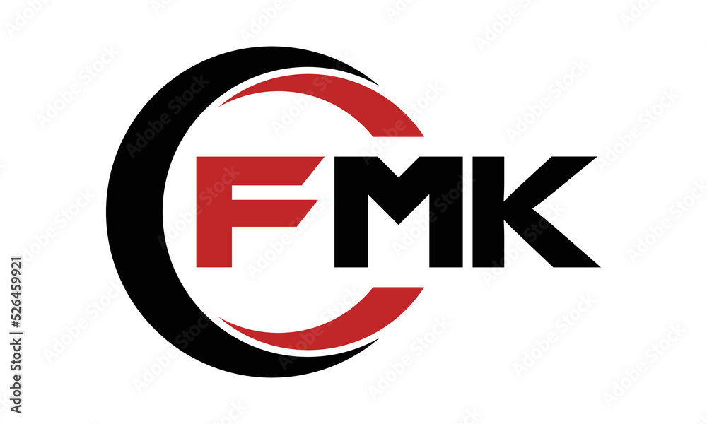 FMK three letter swoosh logo design vector template | monogram logo ...