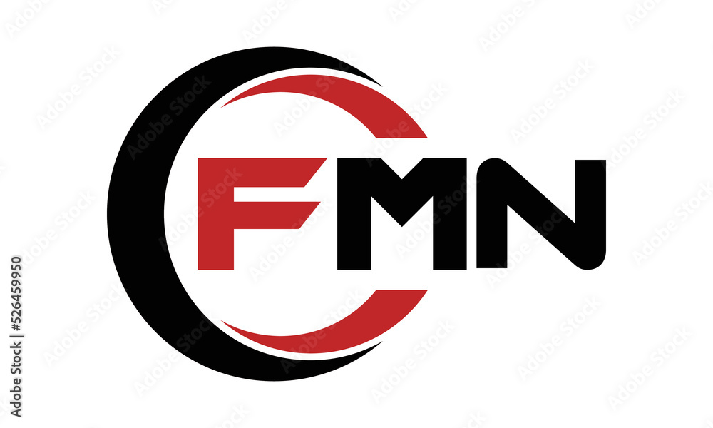 FMN three letter swoosh logo design vector template | monogram logo ...