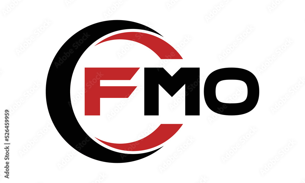 Vecteur Stock FMO three letter swoosh logo design vector template ...