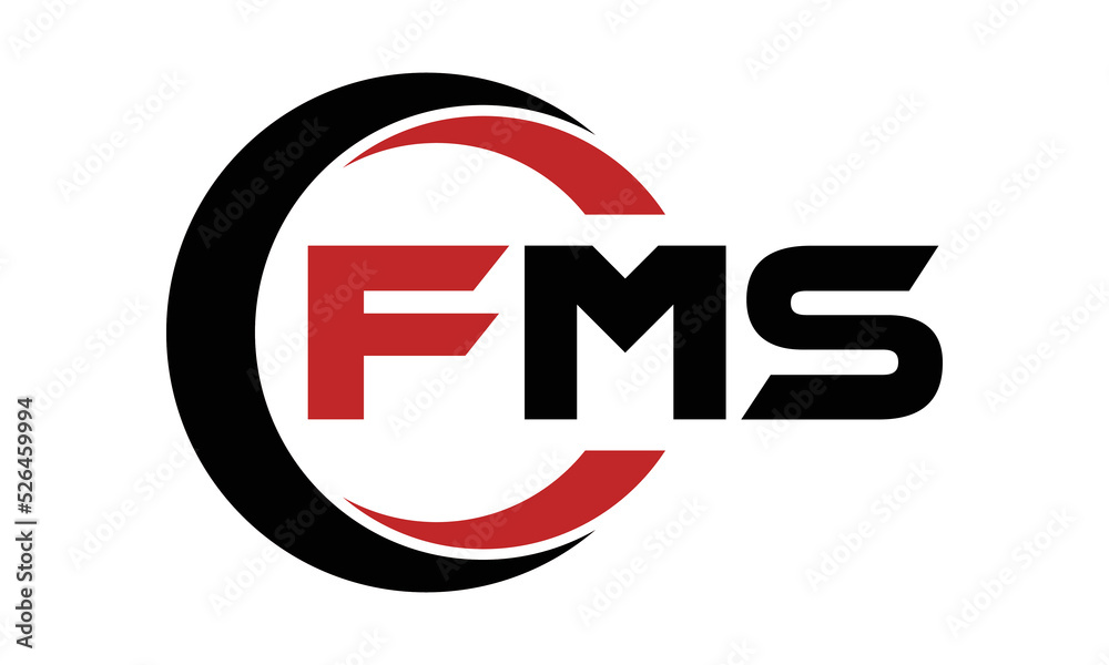 FMS three letter swoosh logo design vector template | monogram logo ...