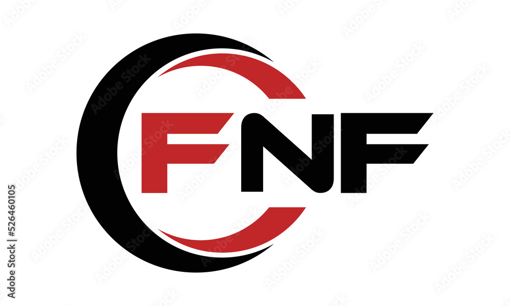 FNF three letter swoosh logo design vector template | monogram logo ...