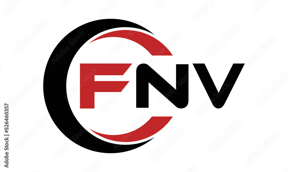 FNV three letter swoosh logo design vector template | monogram logo ...