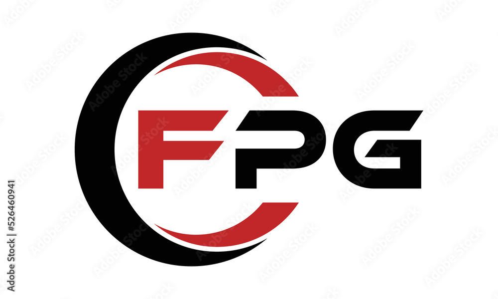 FPG three letter swoosh logo design vector template | monogram logo ...