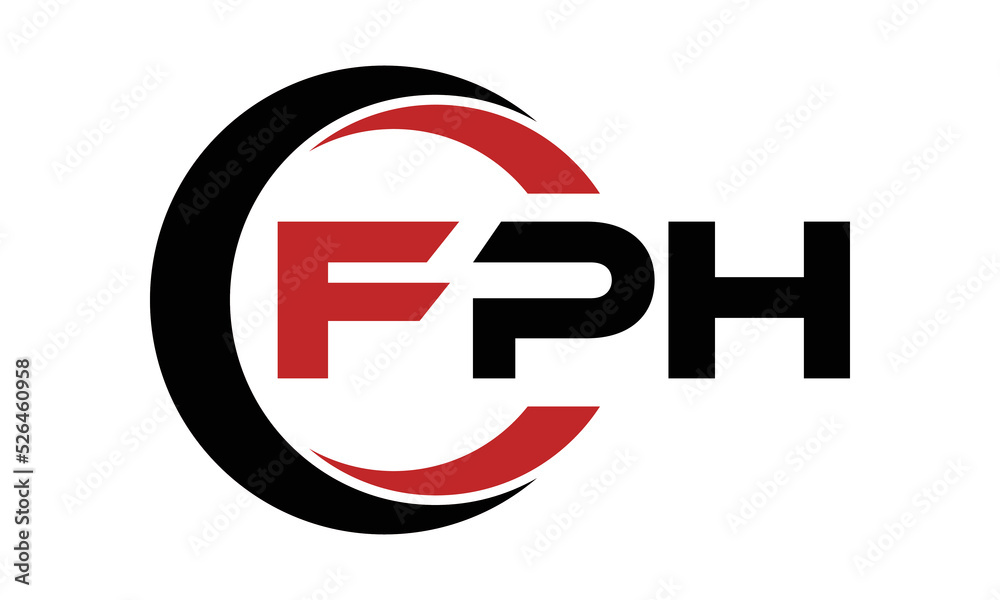 FPH three letter swoosh logo design vector template | monogram logo | abstract logo | wordmark ...