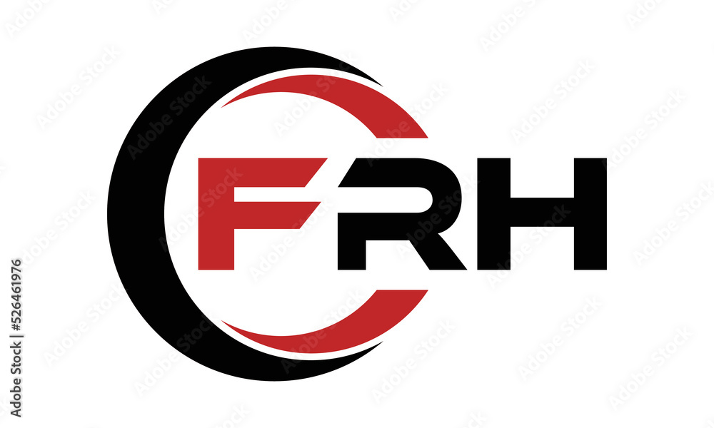 FRH three letter swoosh logo design vector template | monogram logo ...