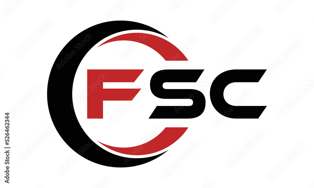 FSC three letter swoosh logo design vector template | monogram logo ...
