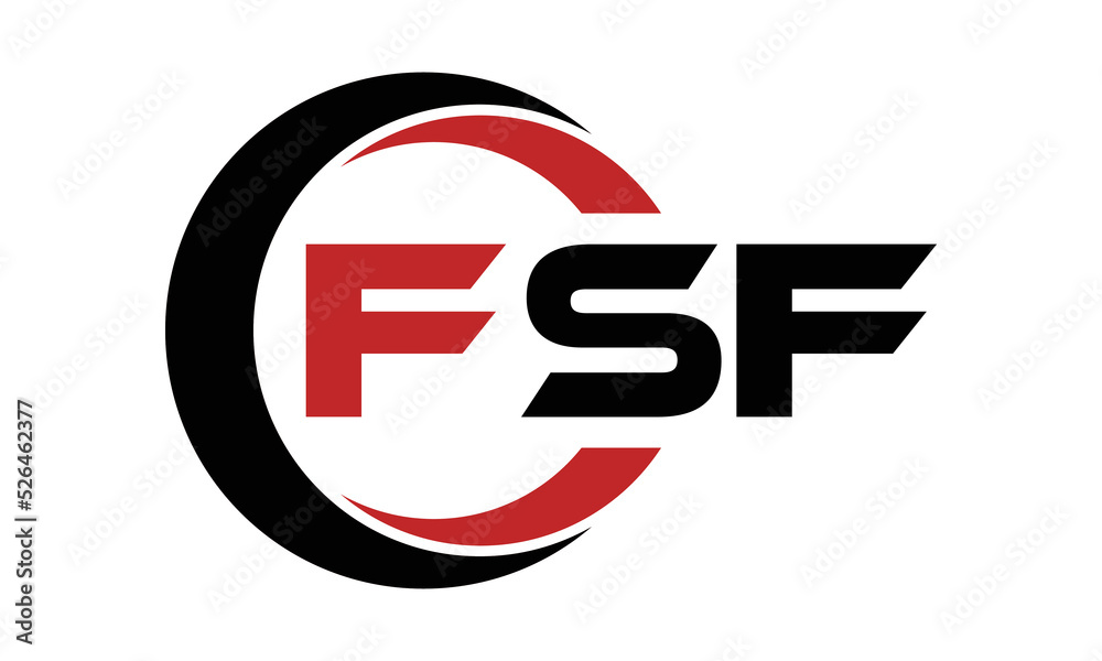 FSF three letter swoosh logo design vector template | monogram logo ...