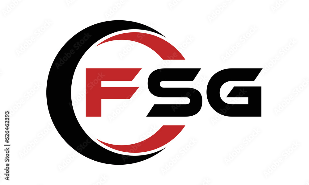 FSG three letter swoosh logo design vector template | monogram logo ...