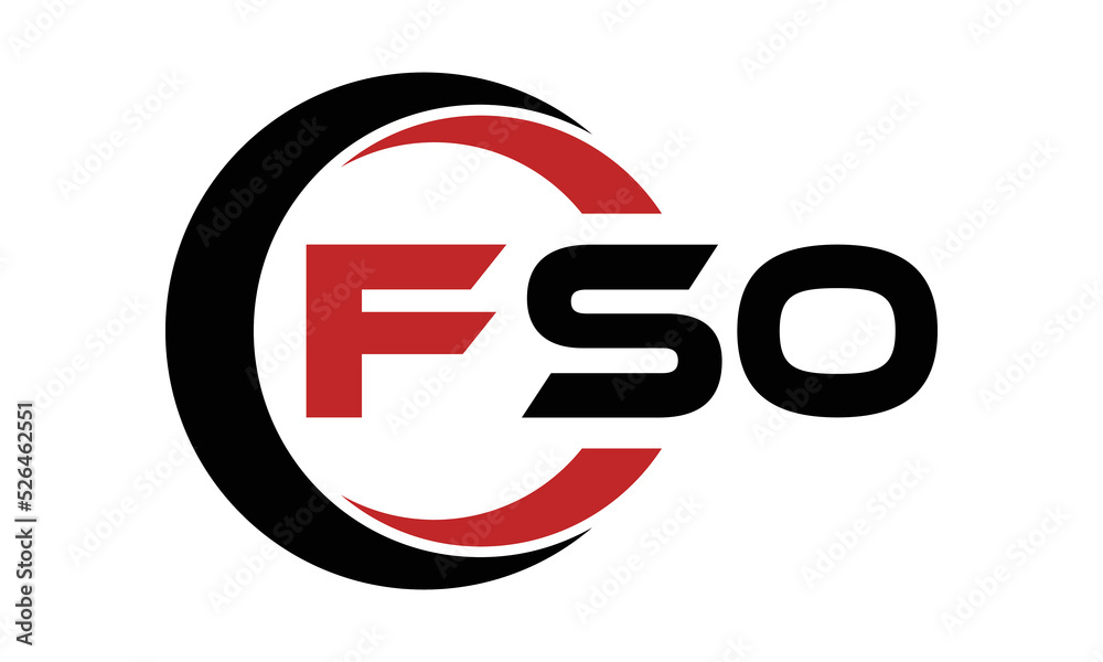 FSO three letter swoosh logo design vector template | monogram logo ...
