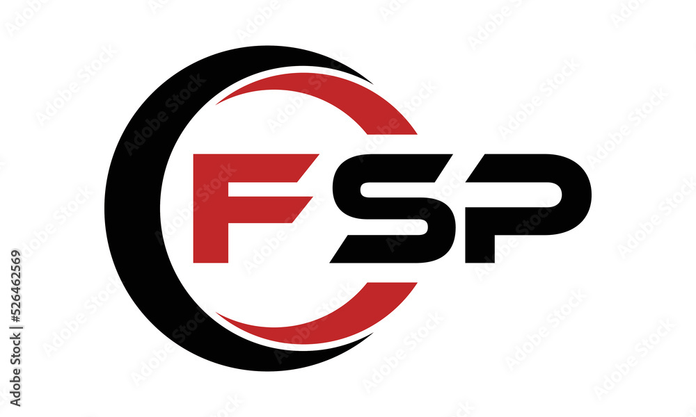 FSP three letter swoosh logo design vector template | monogram logo ...