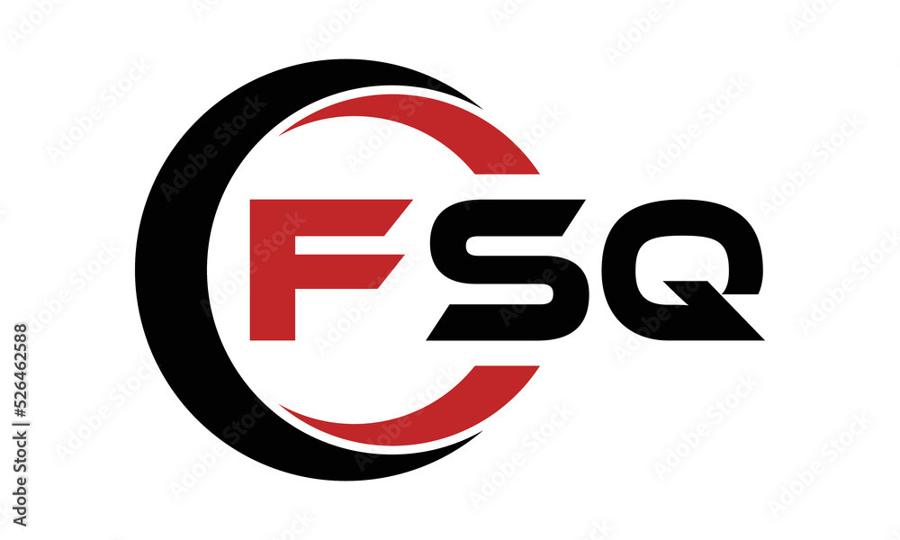 FSQ three letter swoosh logo design vector template | monogram logo ...