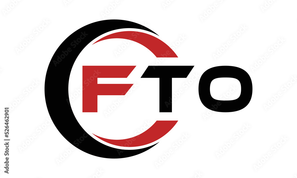 FTO three letter swoosh logo design vector template | monogram logo ...