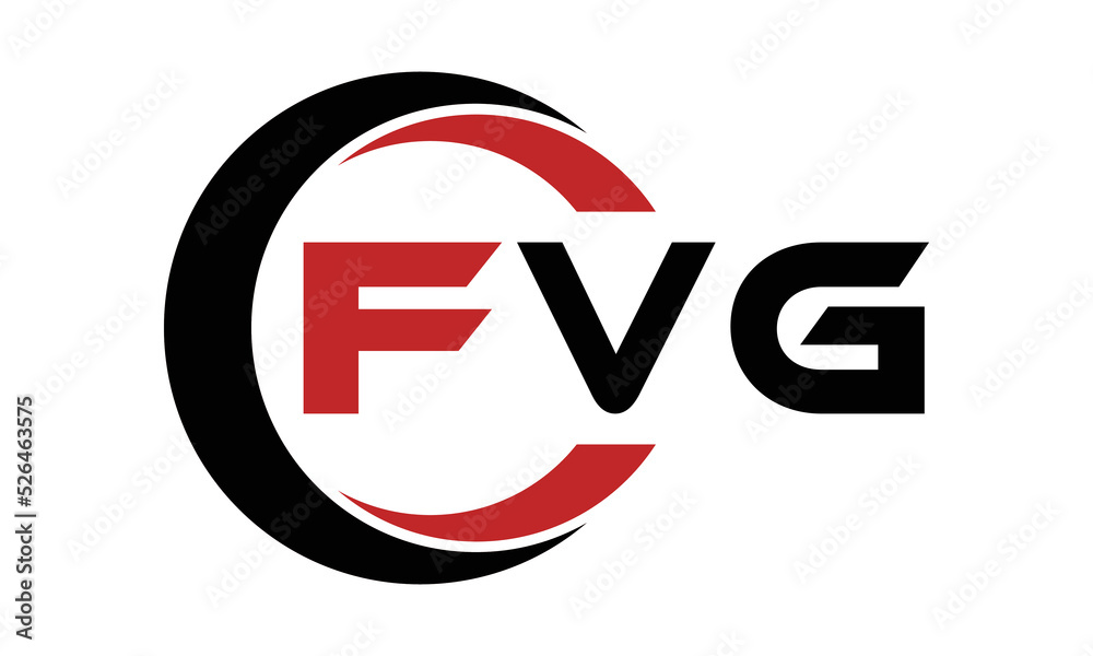 Vektorová grafika „FVG three letter swoosh logo design vector template ...