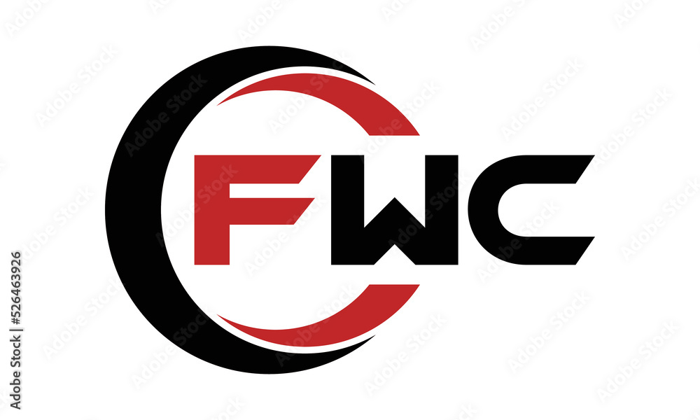 FWC three letter swoosh logo design vector template | monogram logo ...