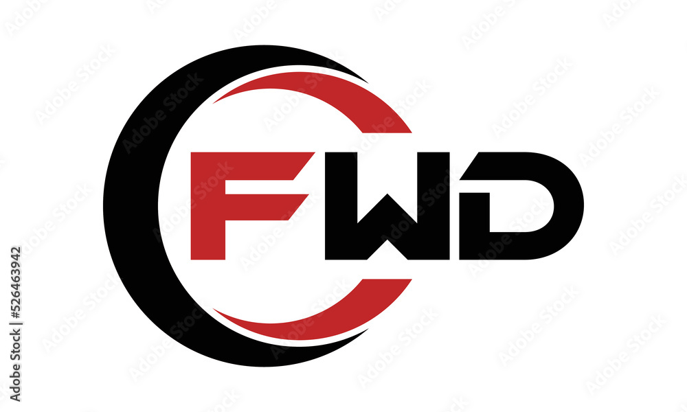 FWD three letter swoosh logo design vector template | monogram logo ...