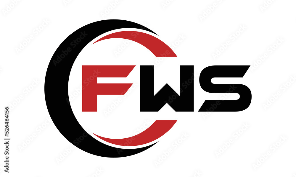 FWS three letter swoosh logo design vector template | monogram logo ...