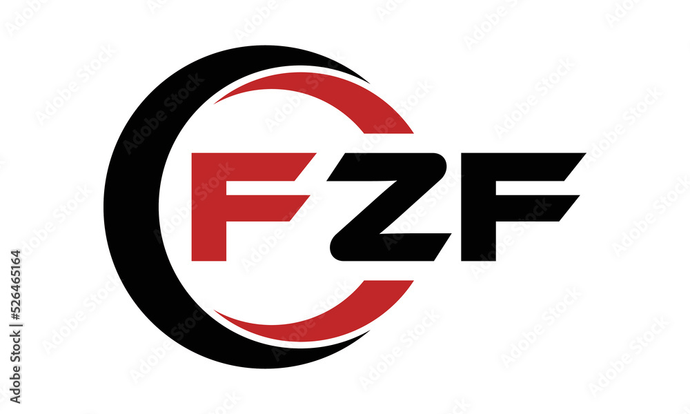 FZF three letter swoosh logo design vector template | monogram logo ...