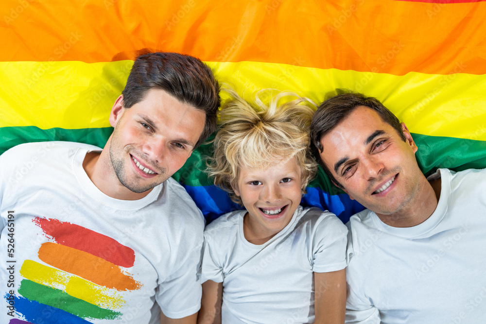Lgbt family, gay couple with adopted son - LGBTQ rainbow family ...