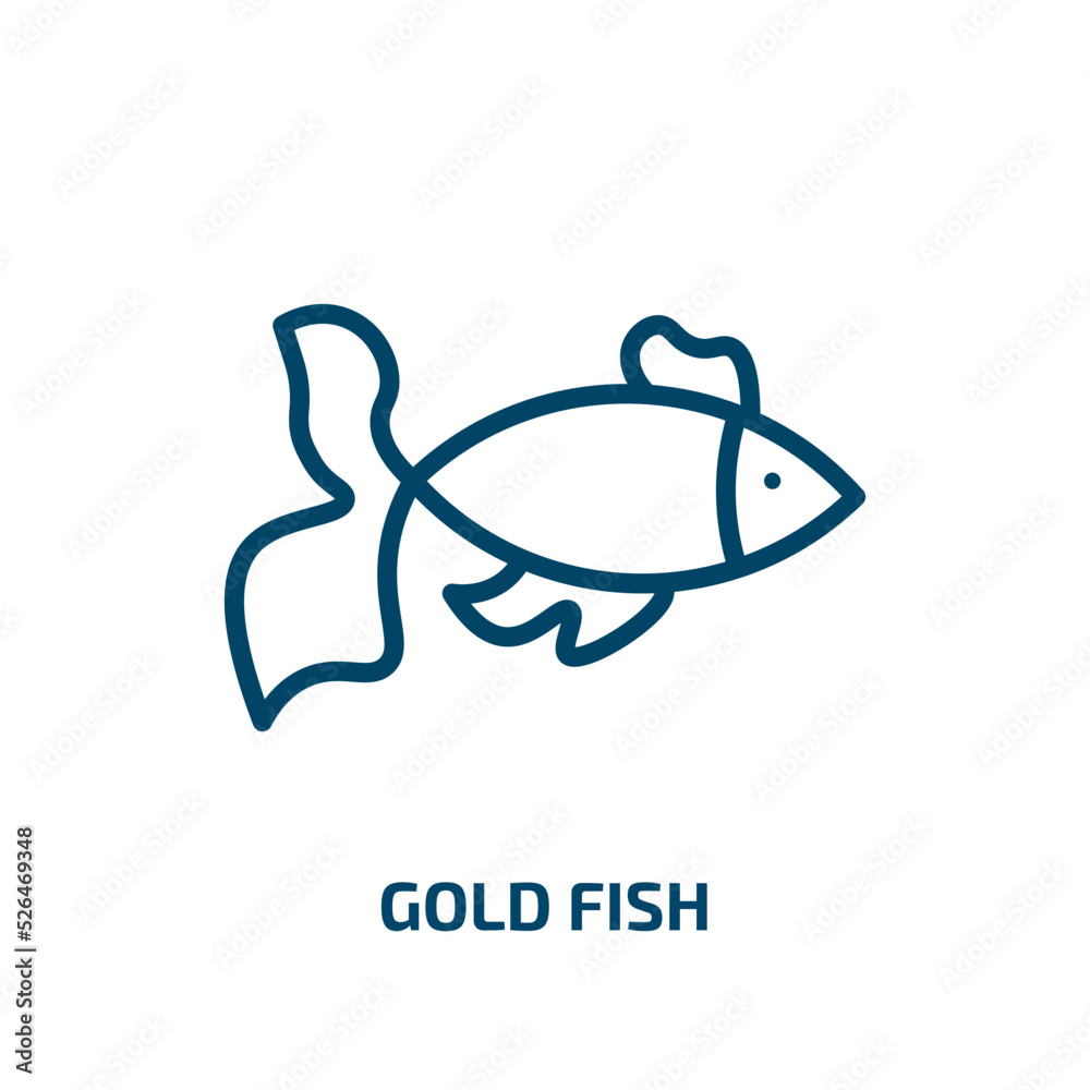 gold fish icon from animals collection. Thin linear gold fish, fish ...