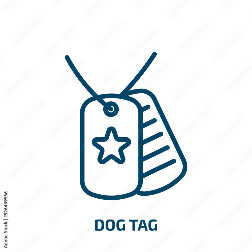 dog tag icon from army and war collection. Thin linear dog tag, tag ...