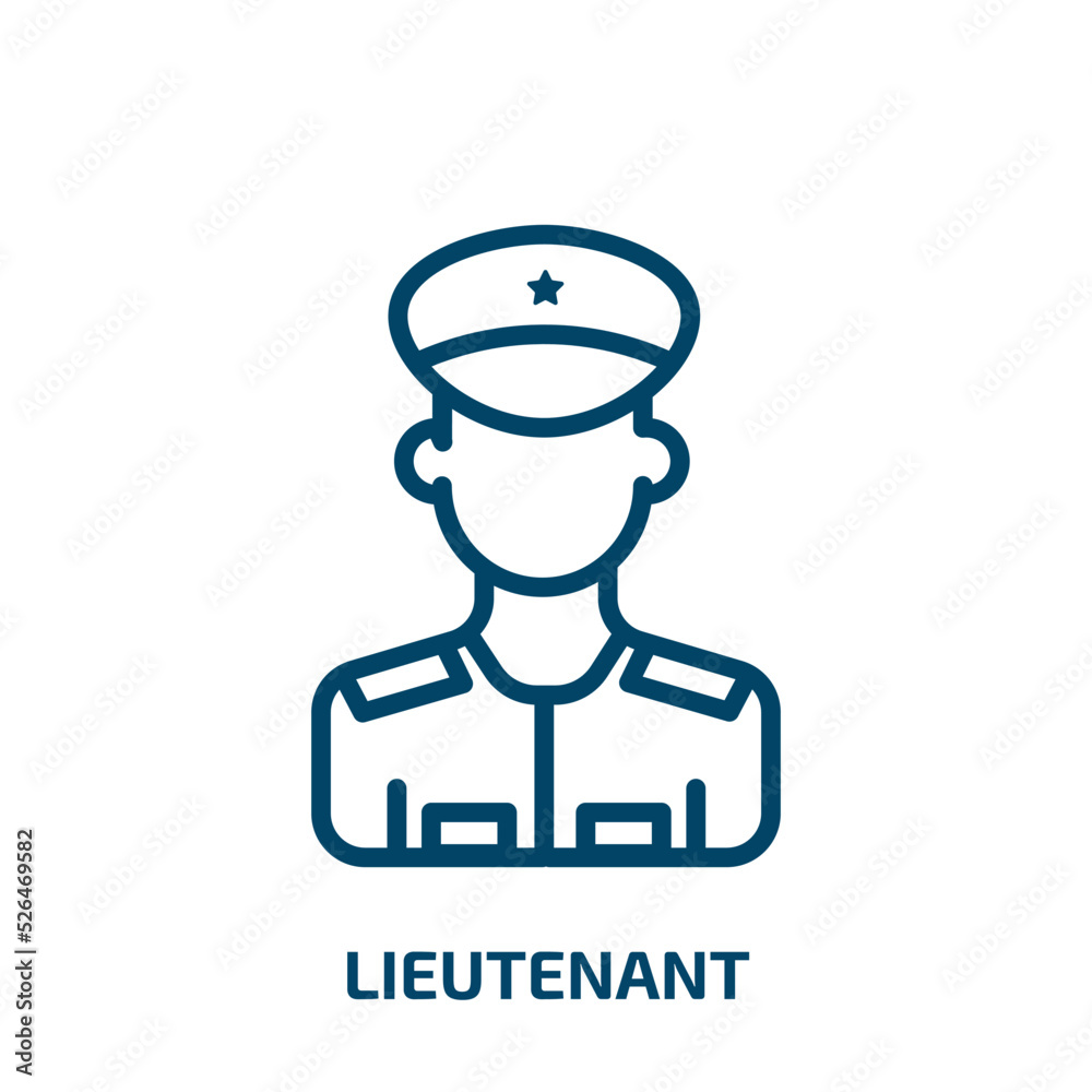 lieutenant icon from army and war collection. Thin linear lieutenant ...