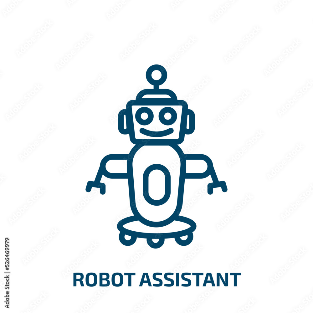 robot assistant icon from artificial intellegence and future technology collection. Thin linear ...