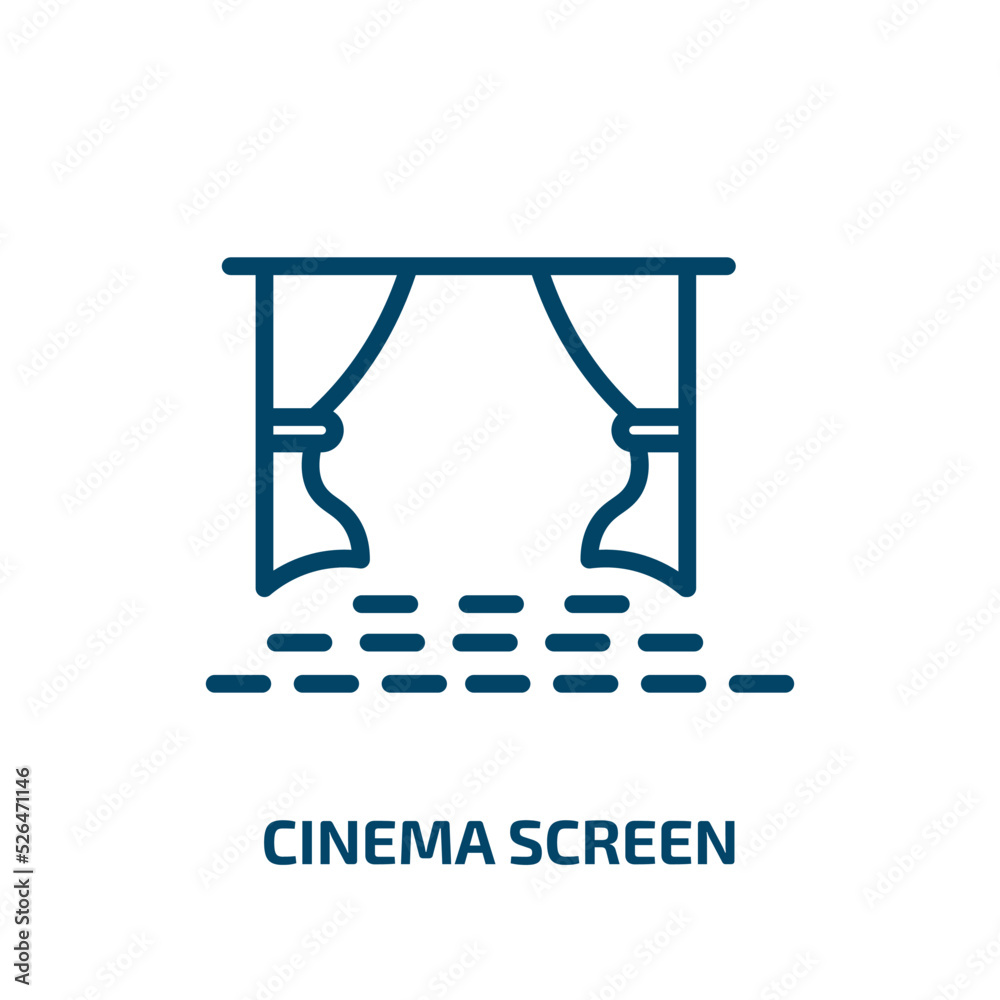 cinema screen icon from cinema collection. Thin linear cinema screen ...