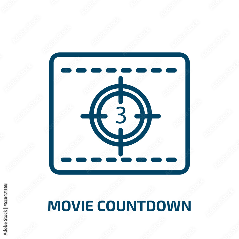 movie countdown icon from cinema collection. Thin linear movie ...